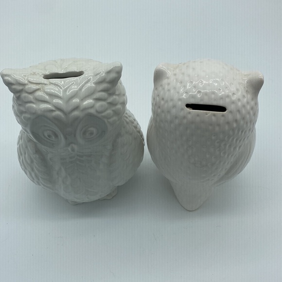 Accents | White Ceramic Owl Piggy Banks X2 | Poshmark